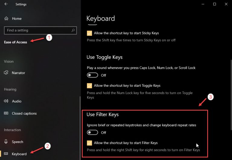 How To Turn Off Filter Keys In Windows 10 SOLVED
