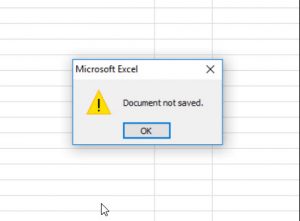 Microsoft Excel Document Not Saved Error - How To Fix?