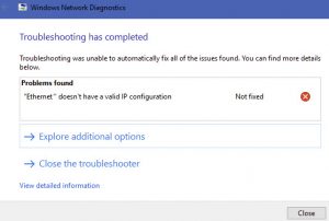 Local Area Connection Doesn’t Have A Valid IP Configuration! [FIXED]