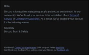 Discord Account Disabled - How To Recover?