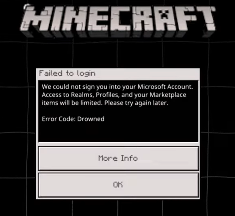 Minecraft Error Code Drowned