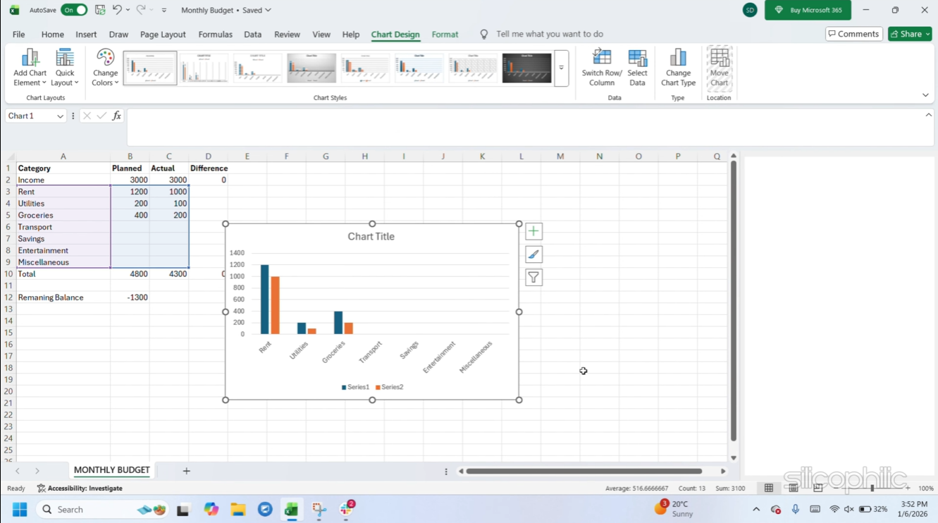 How to Create An Automated Budget in Excel